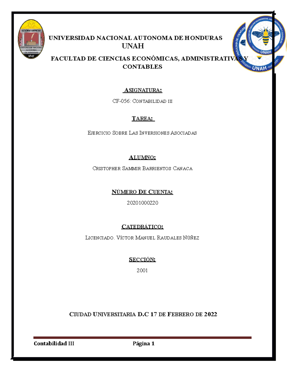 Barrientos Cristopher Sammir U1T3a1 - UNIVERSIDAD NACIONAL AUTONOMA DE ...