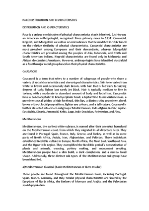 Classification Criteria FOR Races - CLASSIFICATION CRITERIA FOR RACES ...