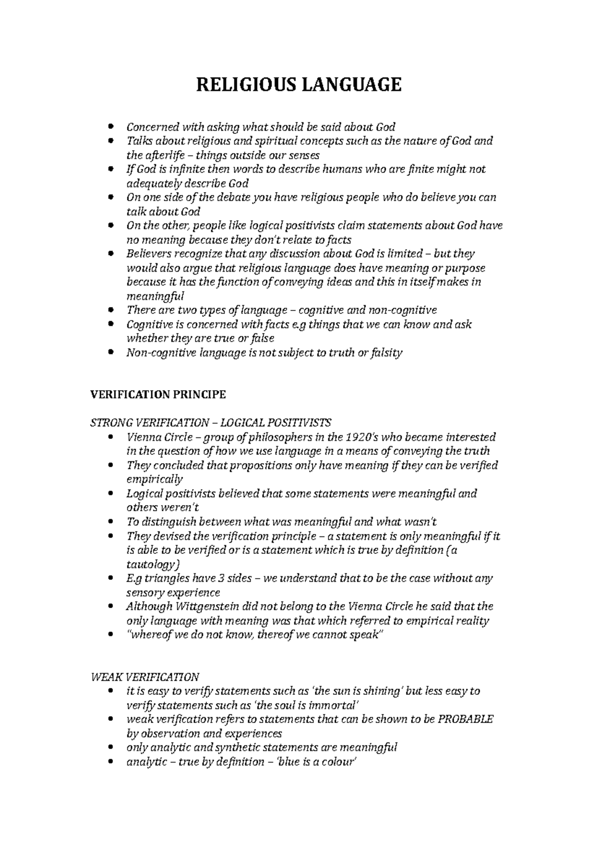 Religious Language - RELIGIOUS LANGUAGE Concerned with asking what ...