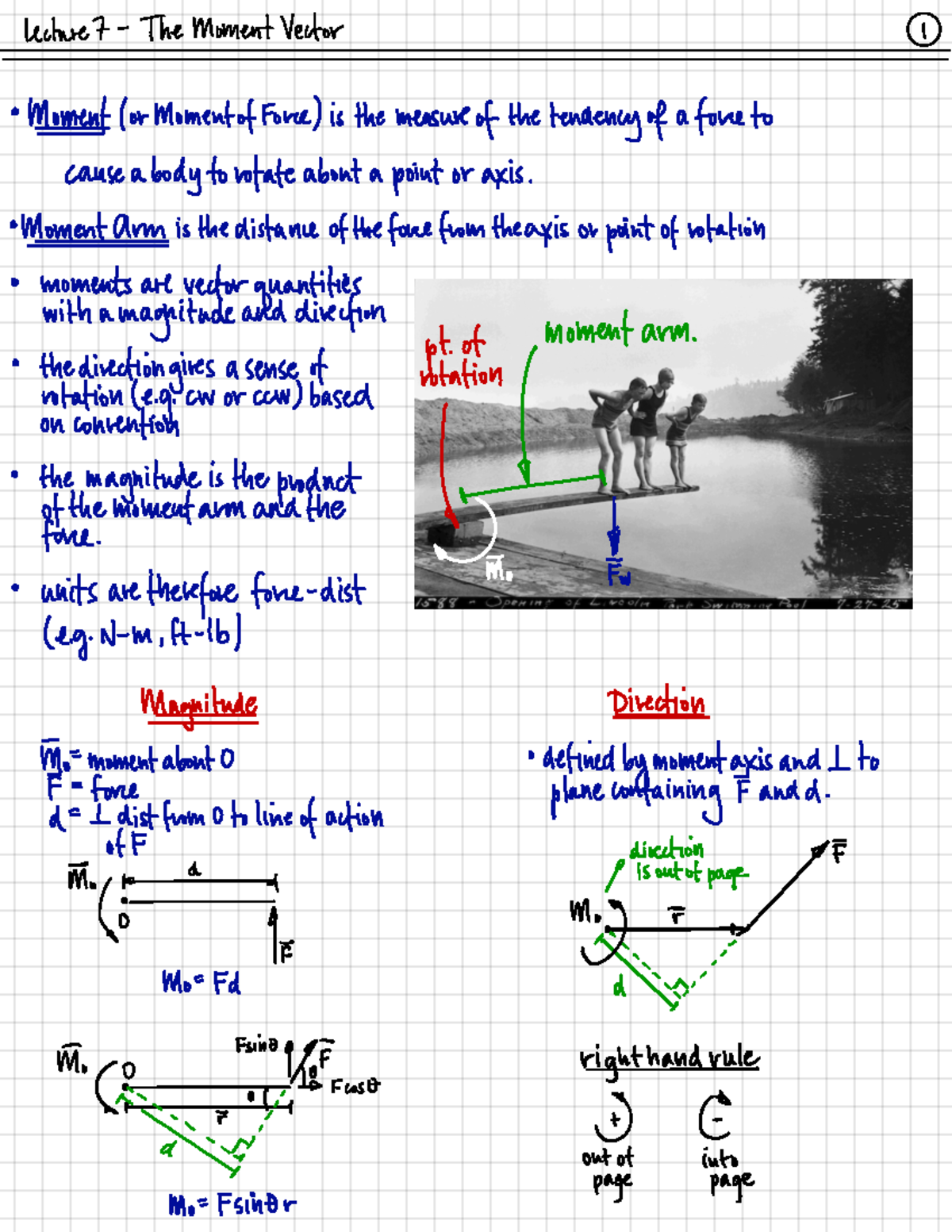 Lecture 7 Complete Moment vectors - lecture 't - Moment Vector The I ...