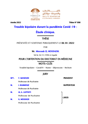 These 20-La polypose nasosinusienne expérience du service ORL - Année ...
