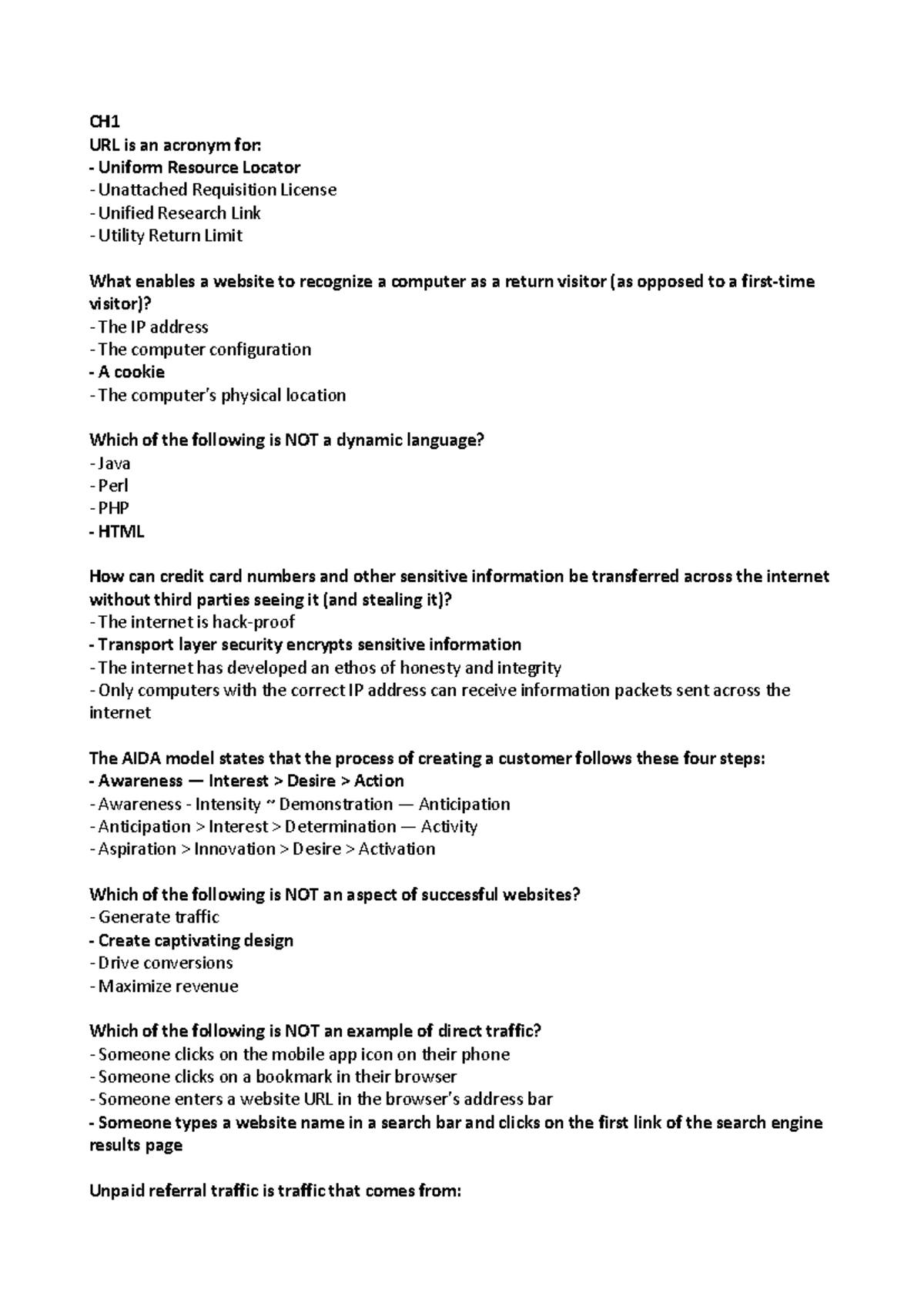 DM Domande quiz - CH URL is an acronym for: Uniform Resource Locator ...
