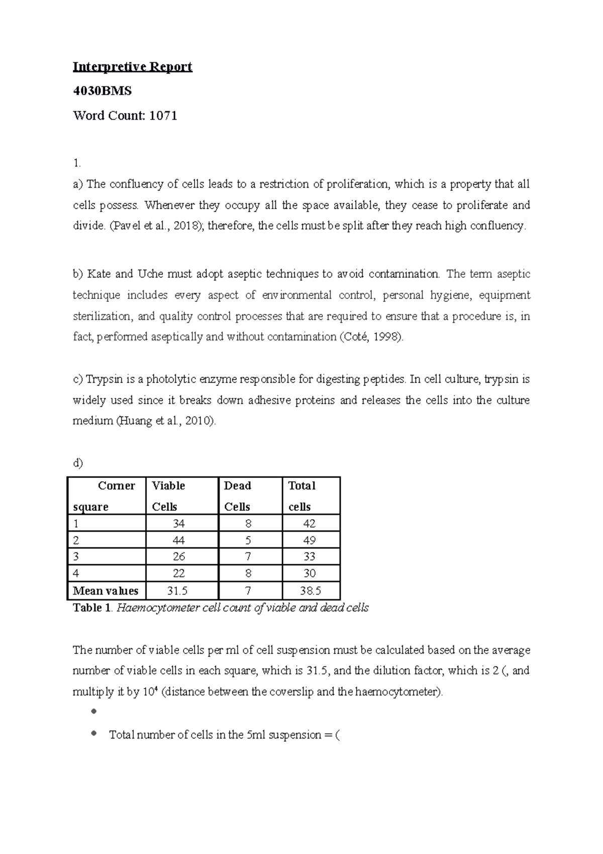 Drugs, receptors and responses interpretive report - Interpretive Report 4030BMS Word Count ...