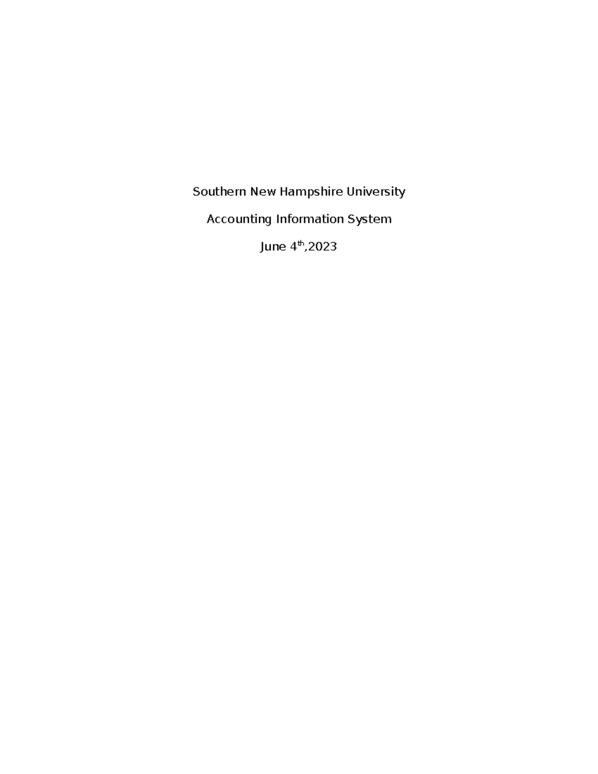 Module 5 Acc 315 - Types of Data - Southern New Hampshire University Accounting Information ...