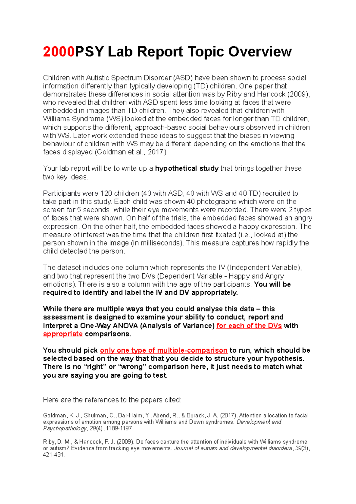 2000 PSY Lab Report Guide 2022-2 - 2000 PSY Lab Report Topic Overview ...