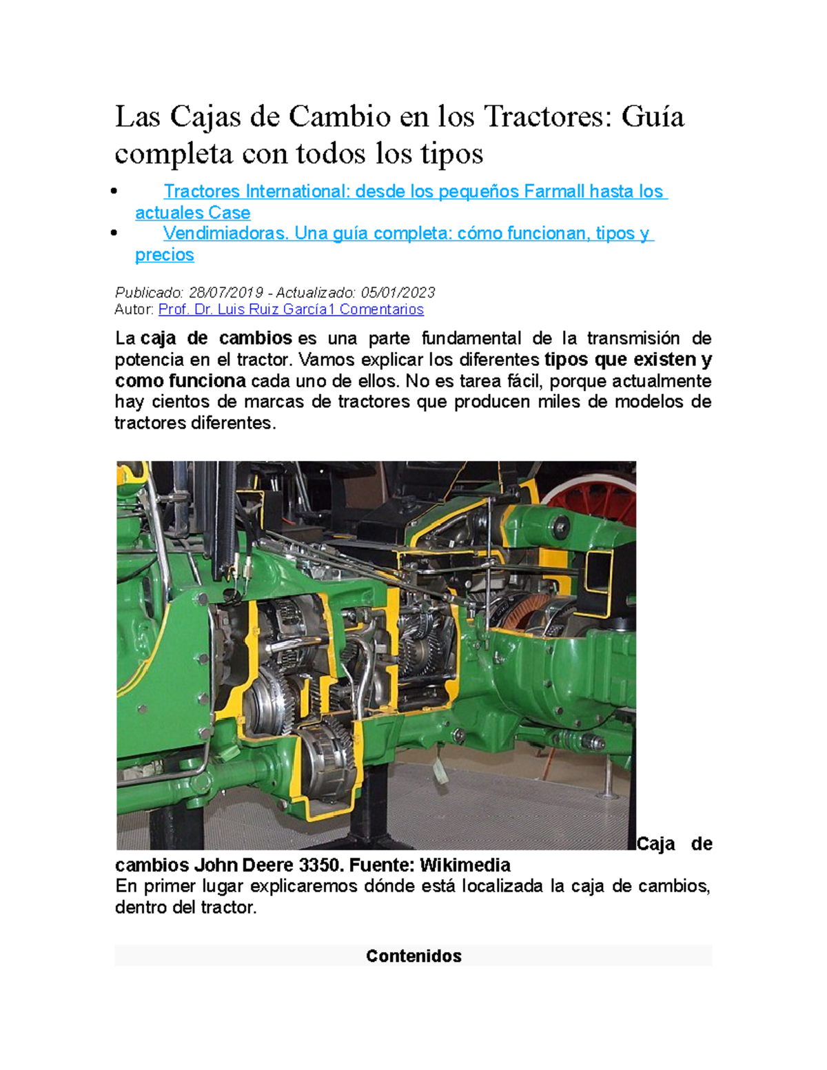 Las Cajas de Cambio en los Tractores - Una guía completa: cómo ...