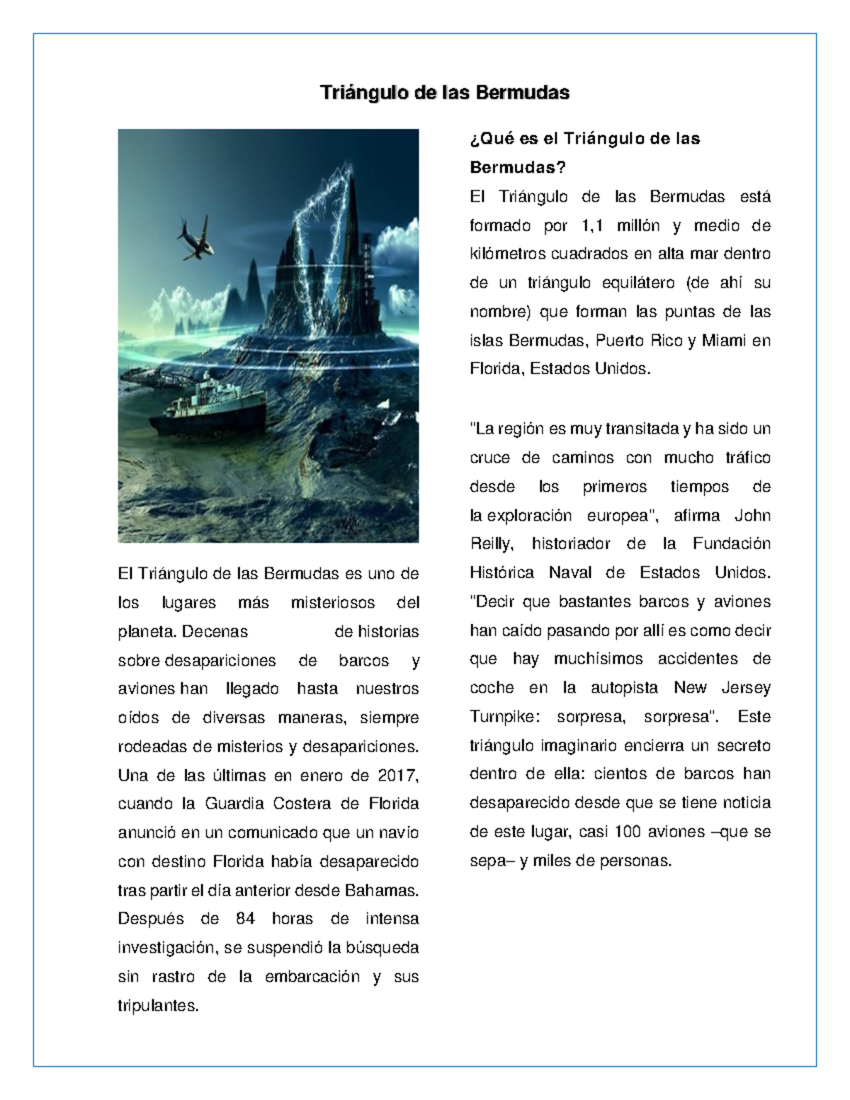 Triángulo de las Bermudas - Decenas de historias sobre desapariciones ...