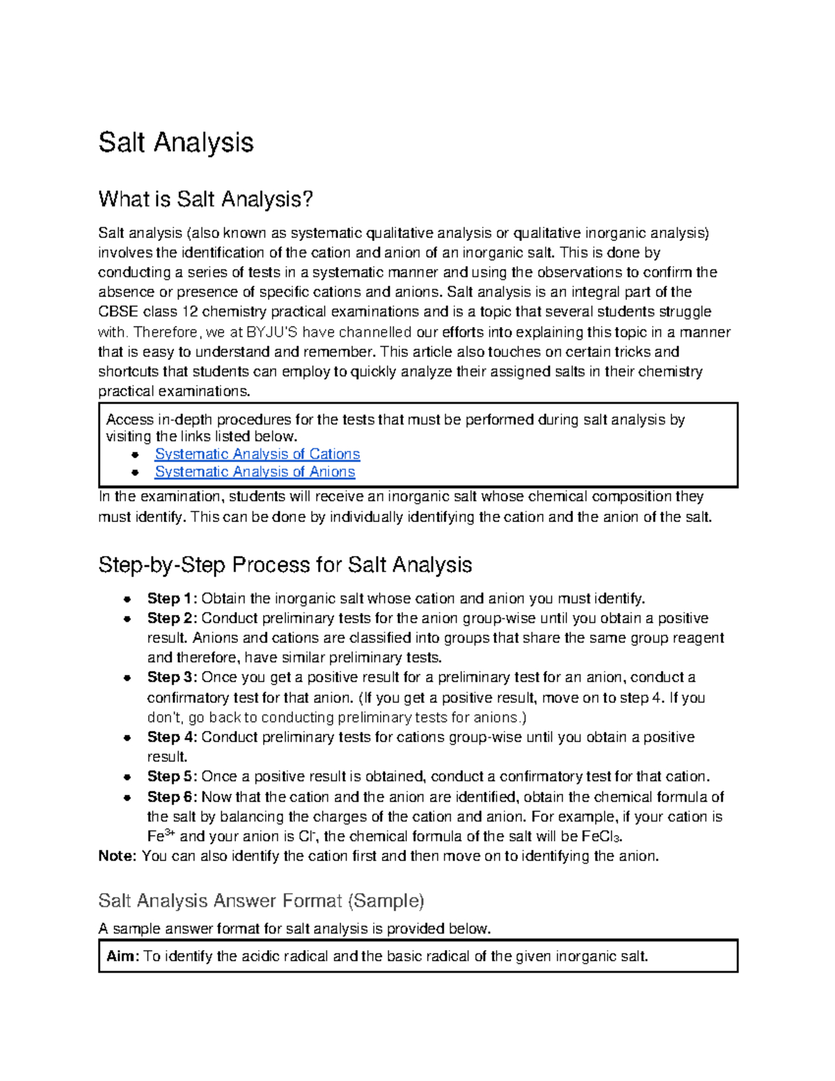 Salt-Analysis-PDF - ssdjcbzbs fjficidjxbfhdh - Salt Analysis What is ...