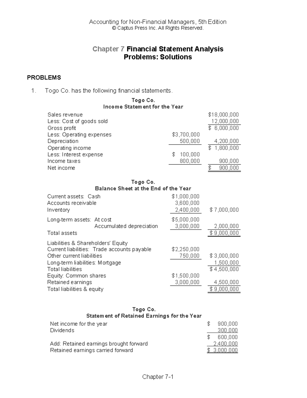 Ch 7 solutions course outline - © Captus Press Inc. All Rights Reserved ...
