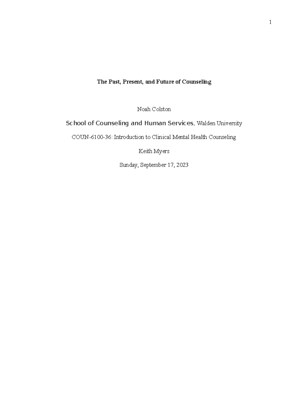 USW1 COUN 6100 week03 research Paper Template - The Past, Present, and ...