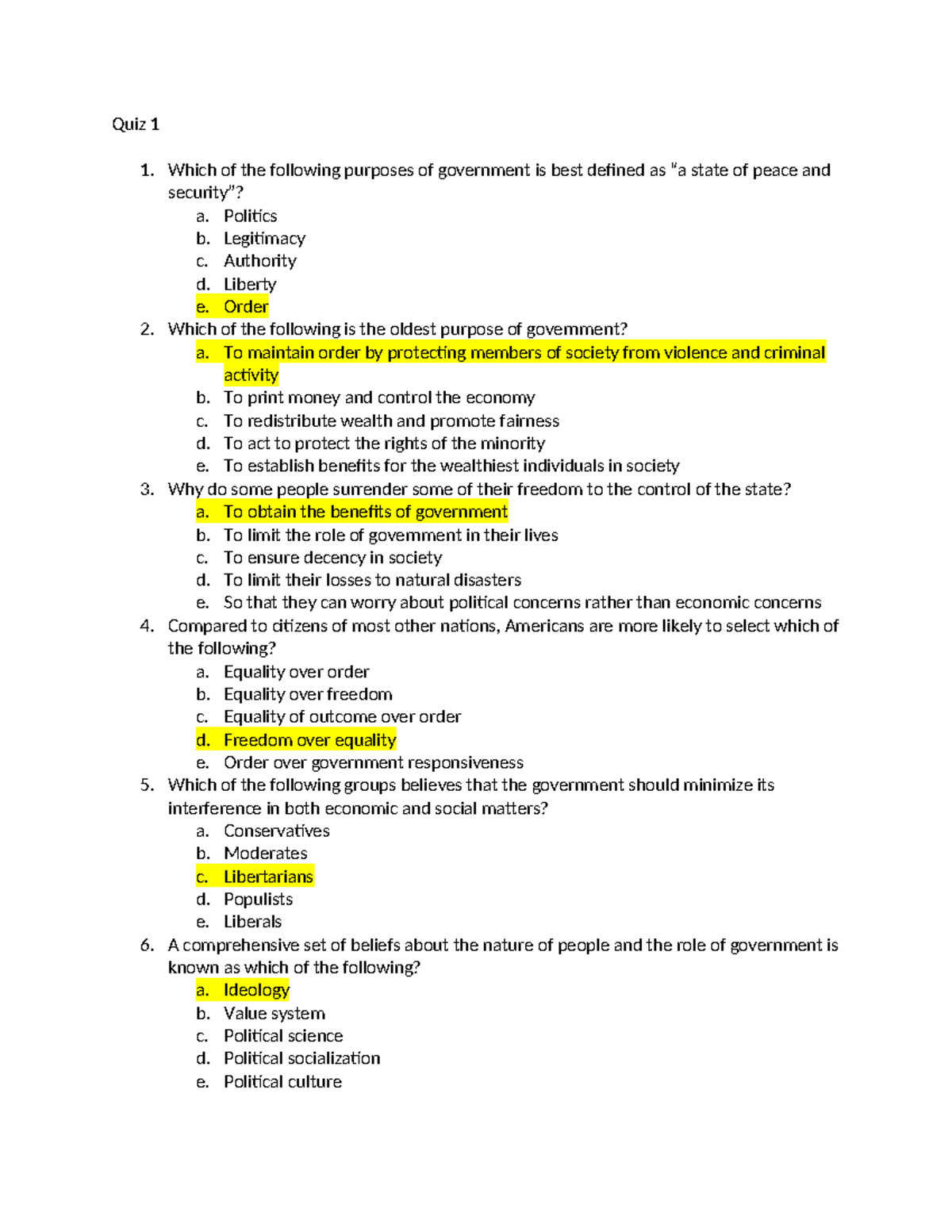 Help with quiz 1 - Quiz 1 1. Which of the following purposes of ...