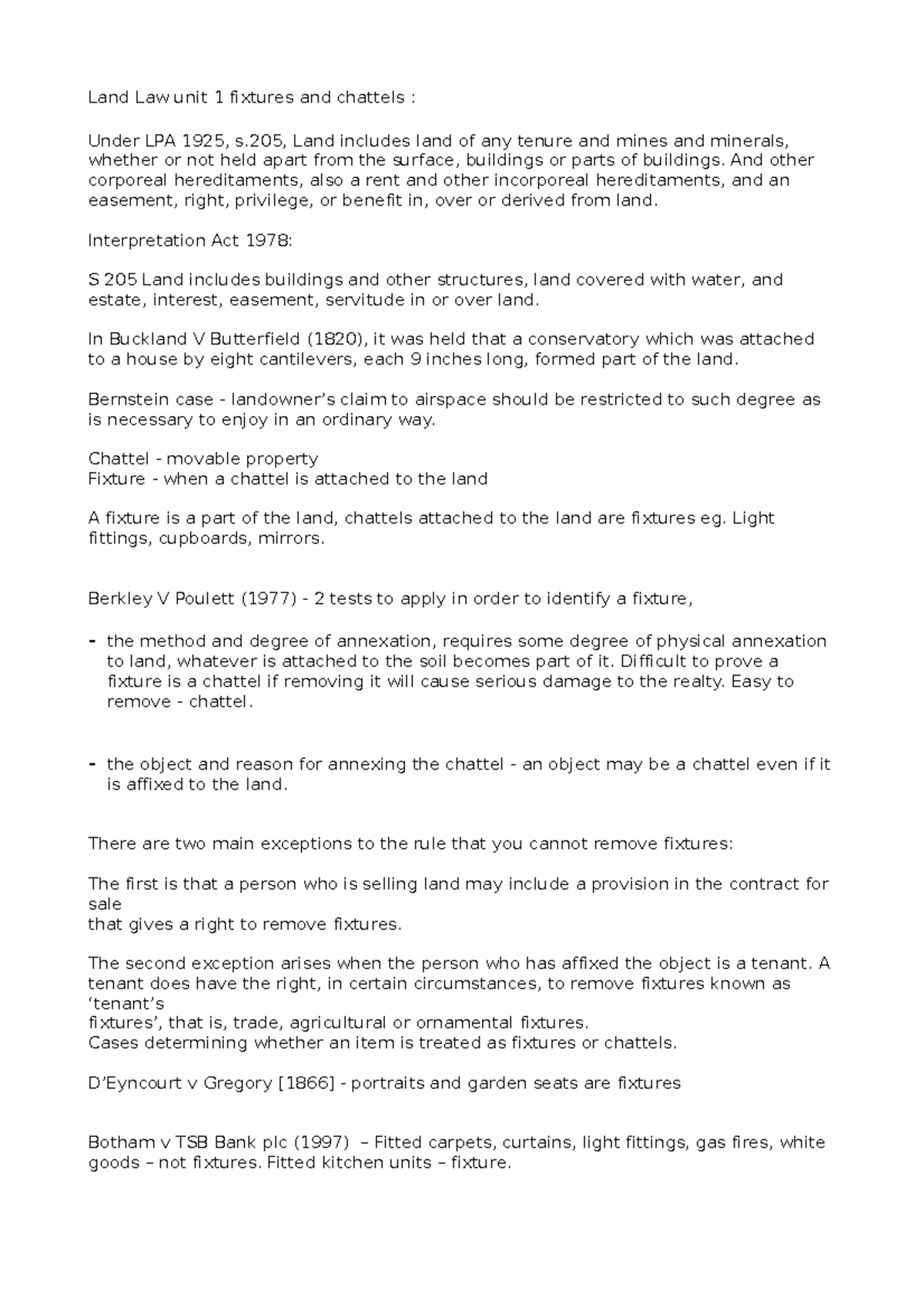 Chattels And Fixtures Land Law at Sherlyn Weyer blog