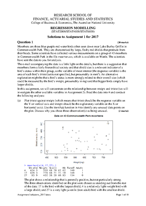 Stat2008 Cheat sheet - Summary Regression Modelling - Warning: TT: undefined function: 32 ...