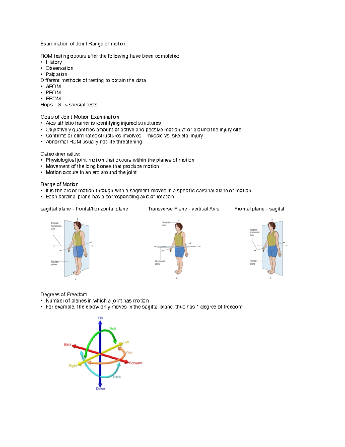 Joint Range of motion Examination - Examination of Joint Range of ...
