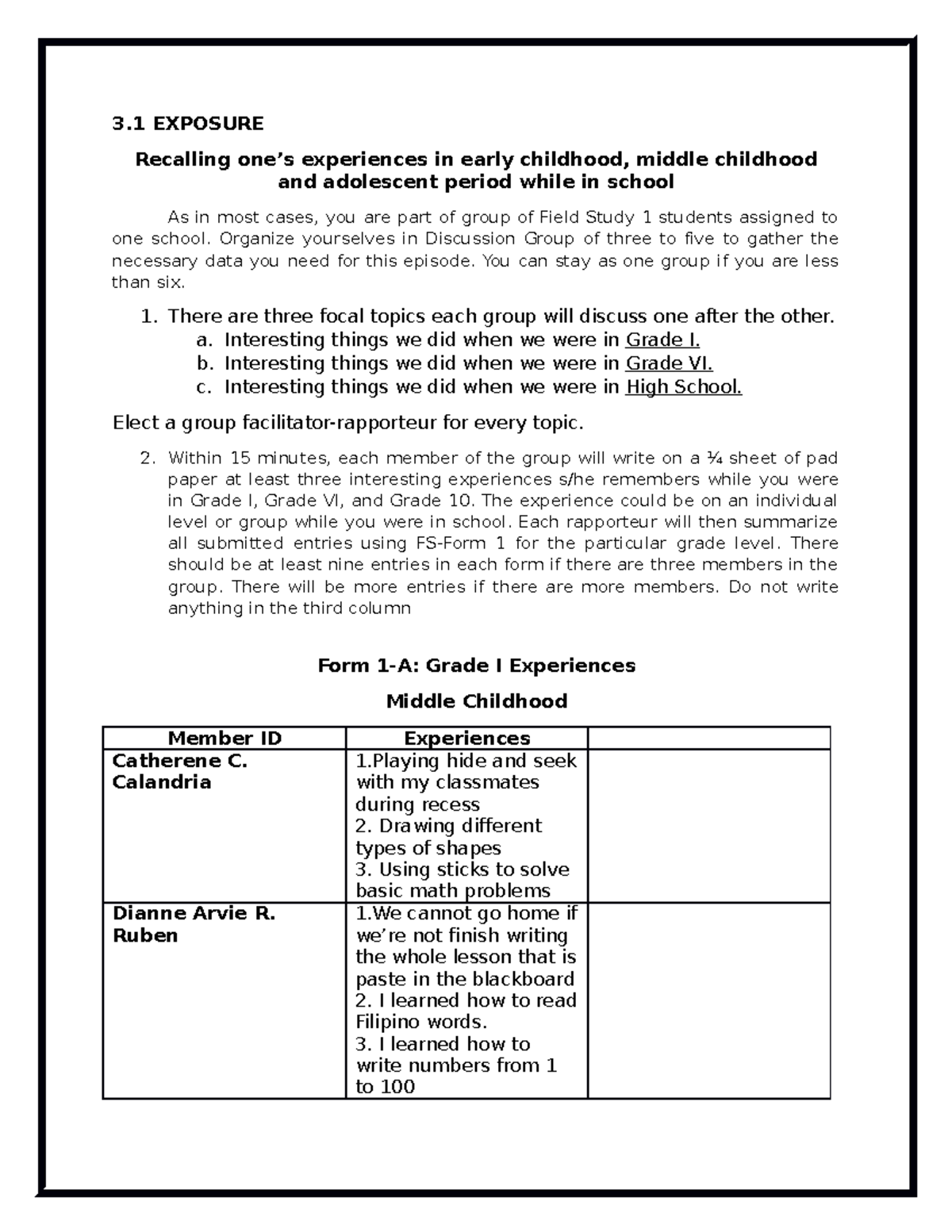 3 - cdfghjudbfg - 3 EXPOSURE Recalling one’s experiences in early ...