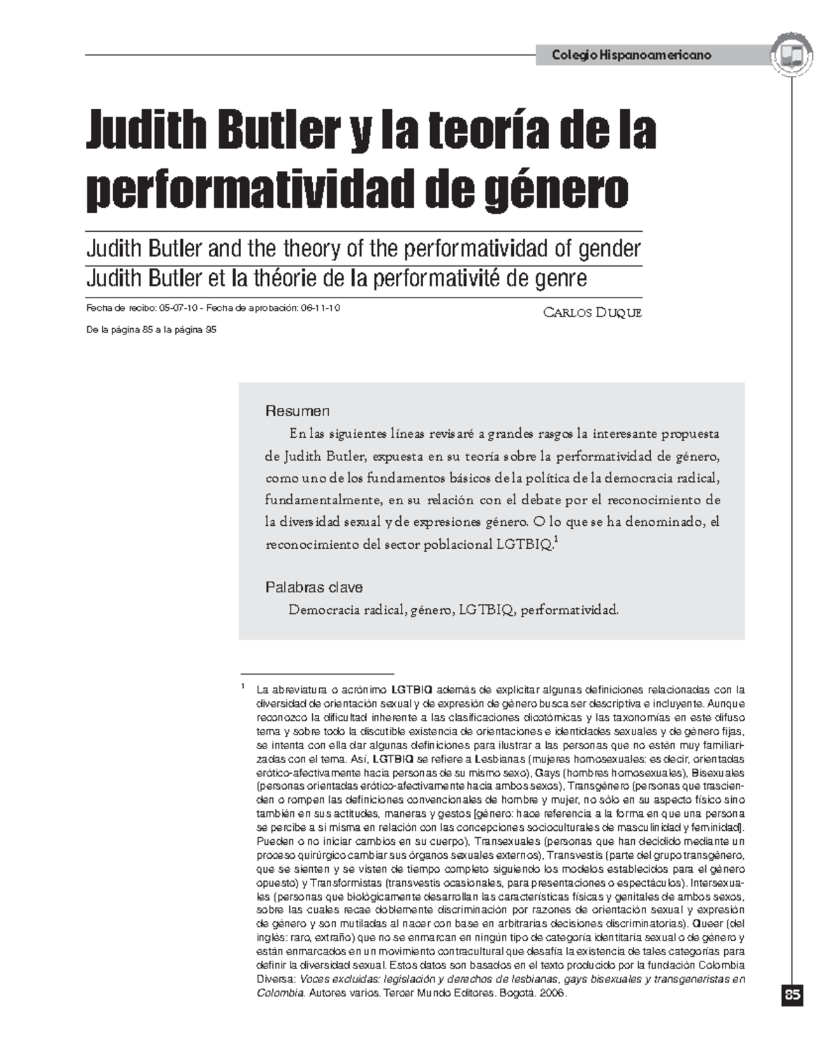 Dialnet-Judith Butler YLa Teoria De La Performatividad De Genero ...
