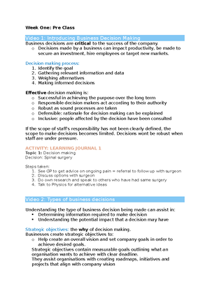 Formula sheet for Business Decision Making - RMIT Classifi cation ...