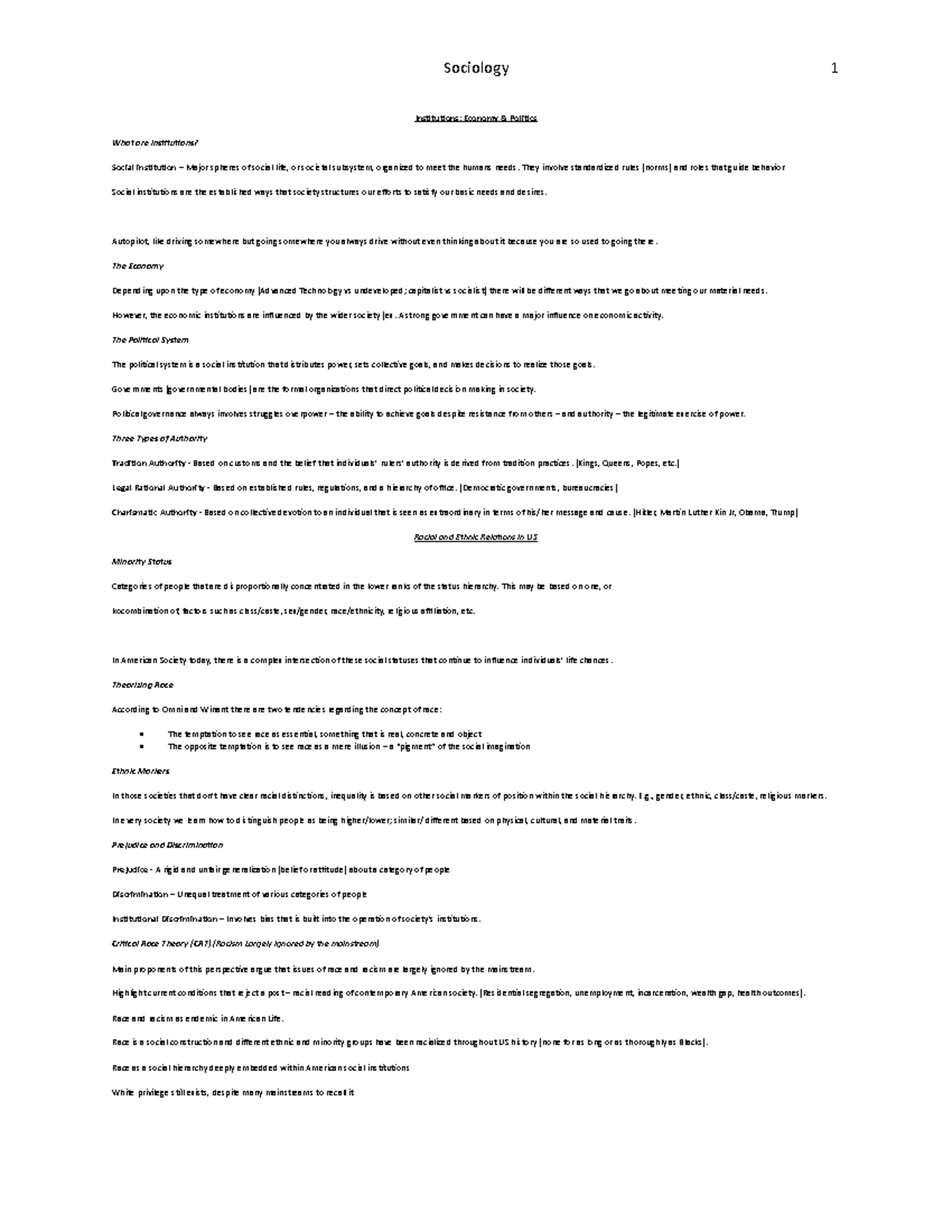 Exam 3 Cheat sheet - One piece of printer paper was allowed to be ...