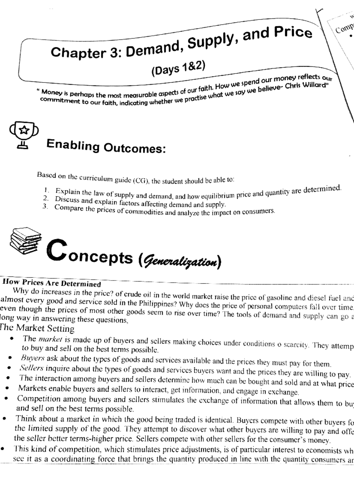 Demand, supply and price - BS accountancy - Studocu
