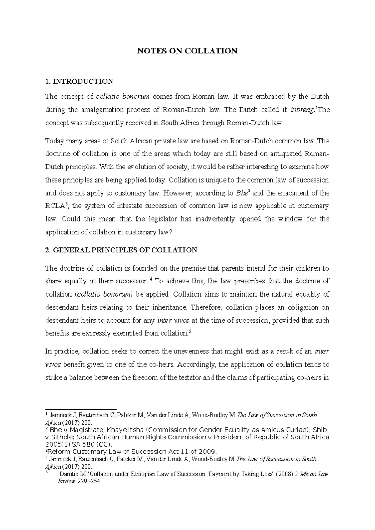 Notes ON Collation - NOTES ON COLLATION 1. INTRODUCTION The concept of ...