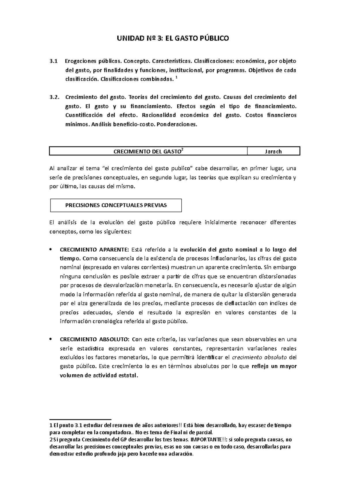 Unidad 3 (Finanzas Publicas) - UNIDAD Nº 3: EL GASTO PÚBLICO 3 ...