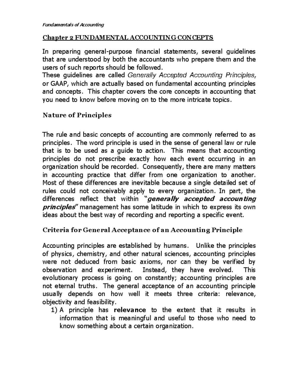 Workbook.Chapter 2 Fundamental Accounting Concepts 2020 - Fundamentals ...