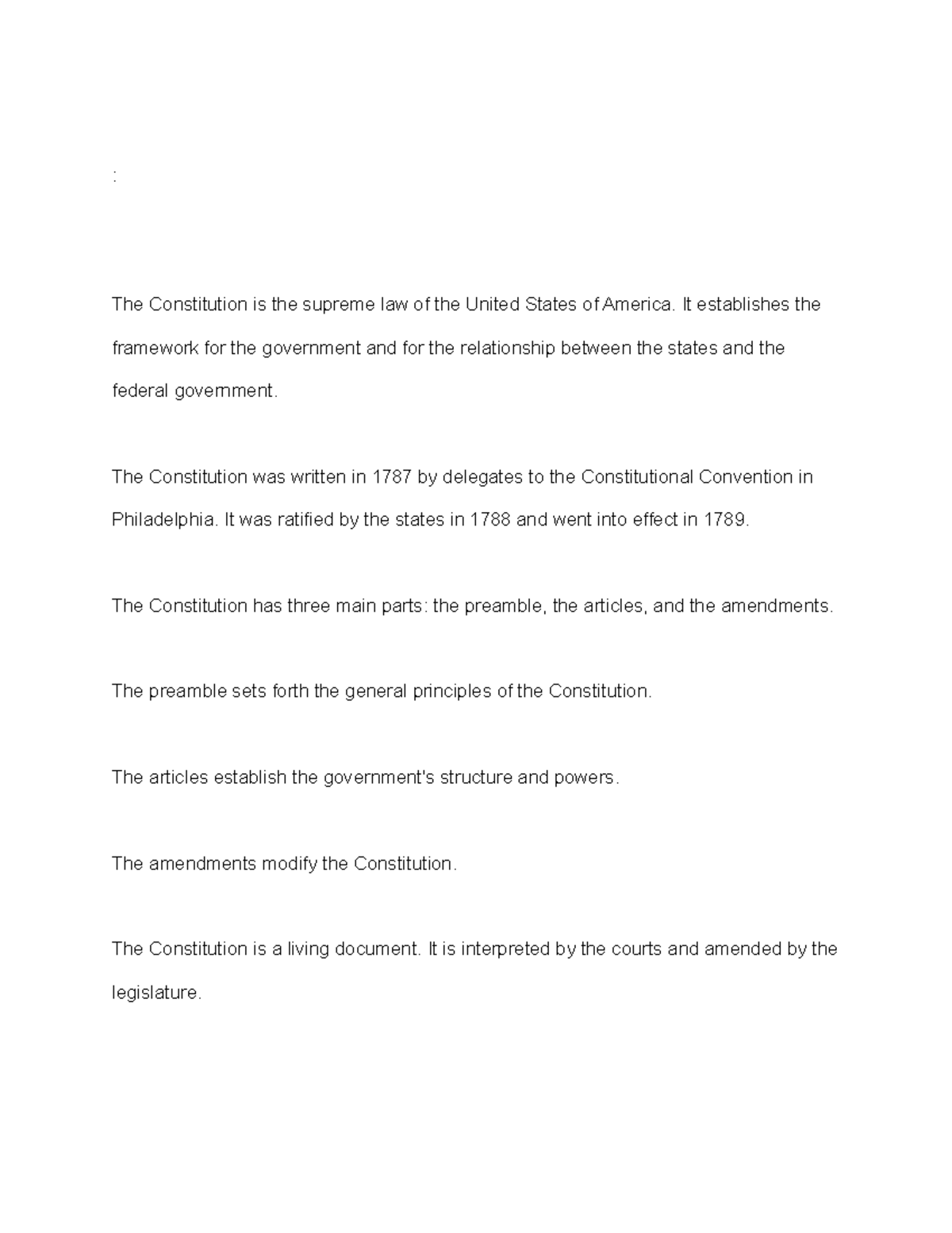 HSTAA 110 course outline - : The Constitution is the supreme law of the ...