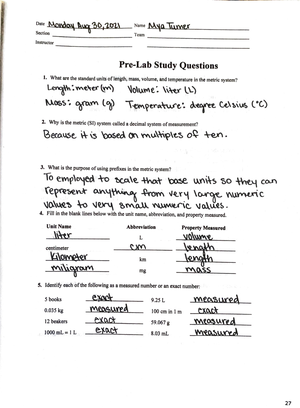 Chem Lab Report #10 - Professor Hawkins - 144 r' II l[ • REPORT SI-IEET ...