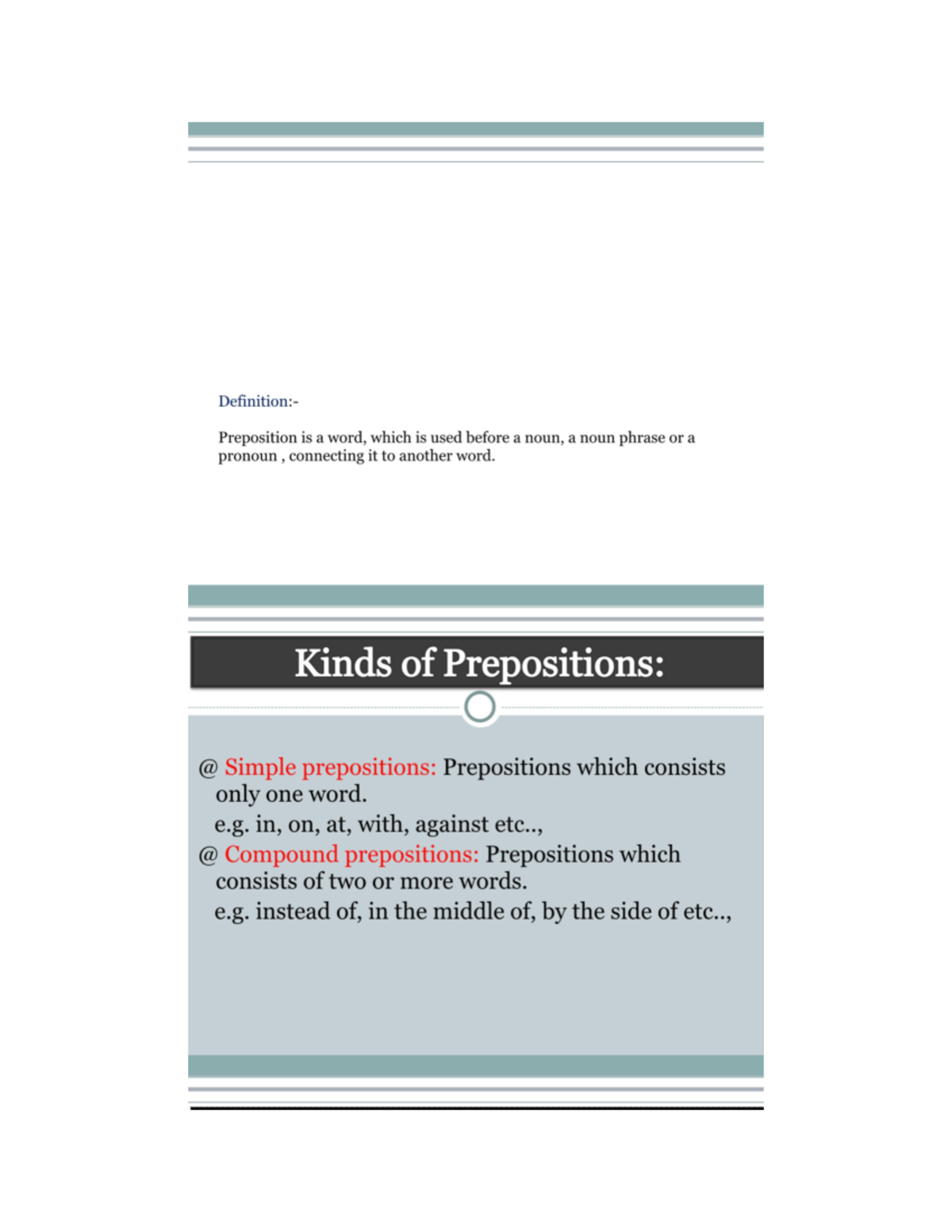 Prepositions Notes - Business Communication/ Communicative English ...