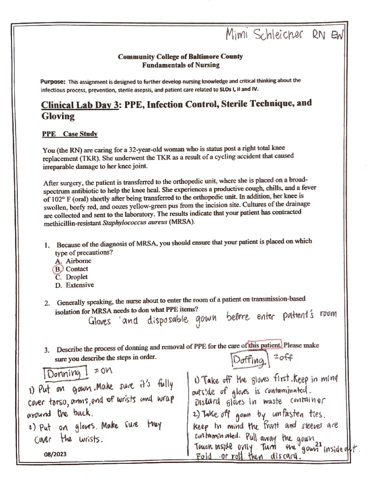Pre Lab day 3 153 Mimi - NURN 101 - Studocu