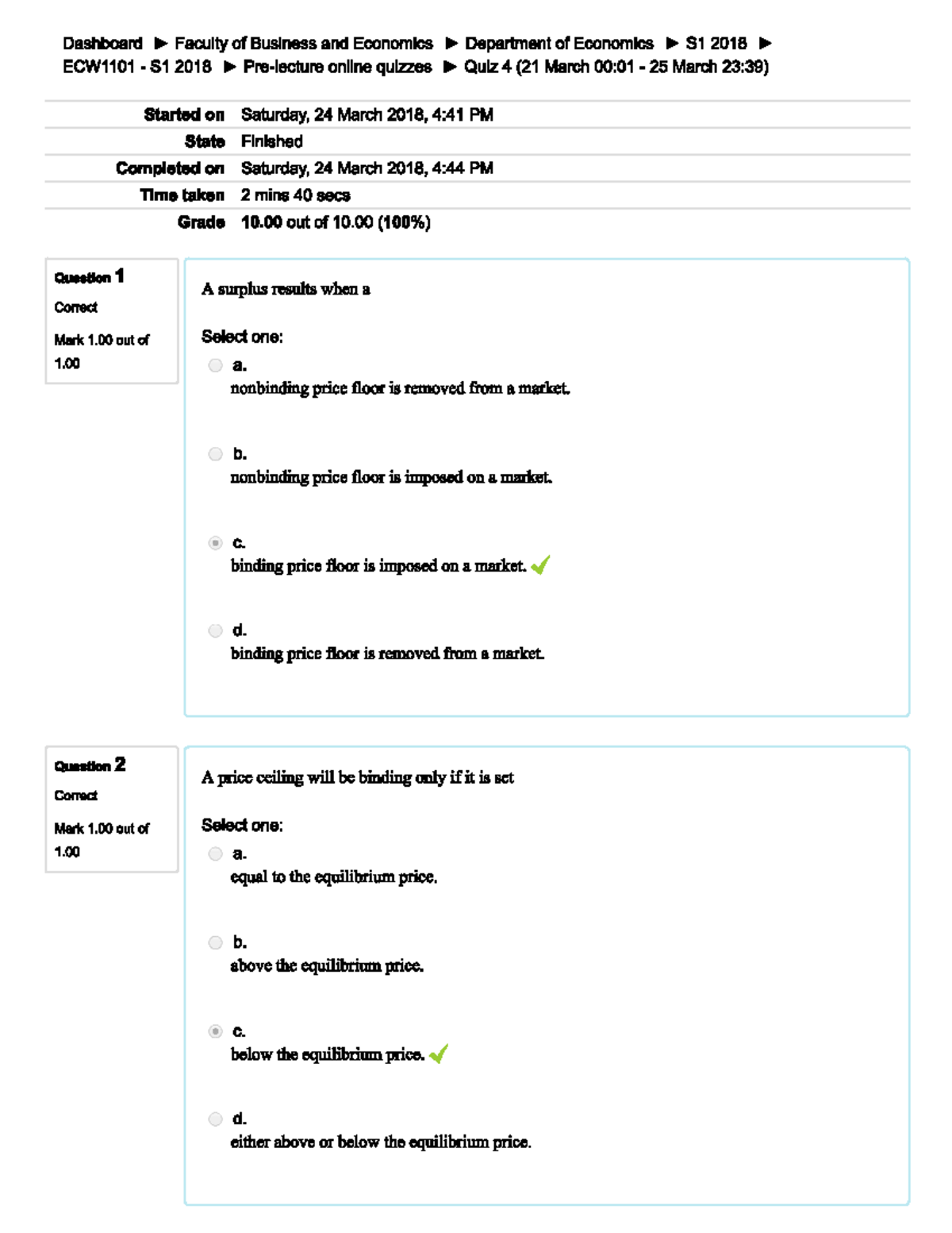 Quiz 5-Government tax effect and Economies of Public Sector - ECW1101 ...