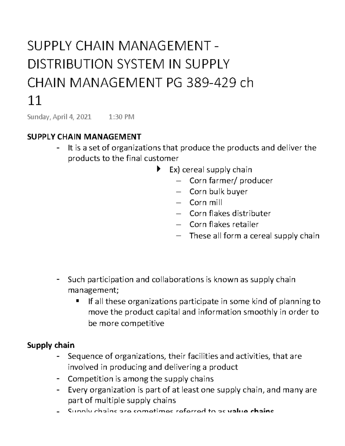Supply Chain Management - Distribution System IN Supply Chain ...