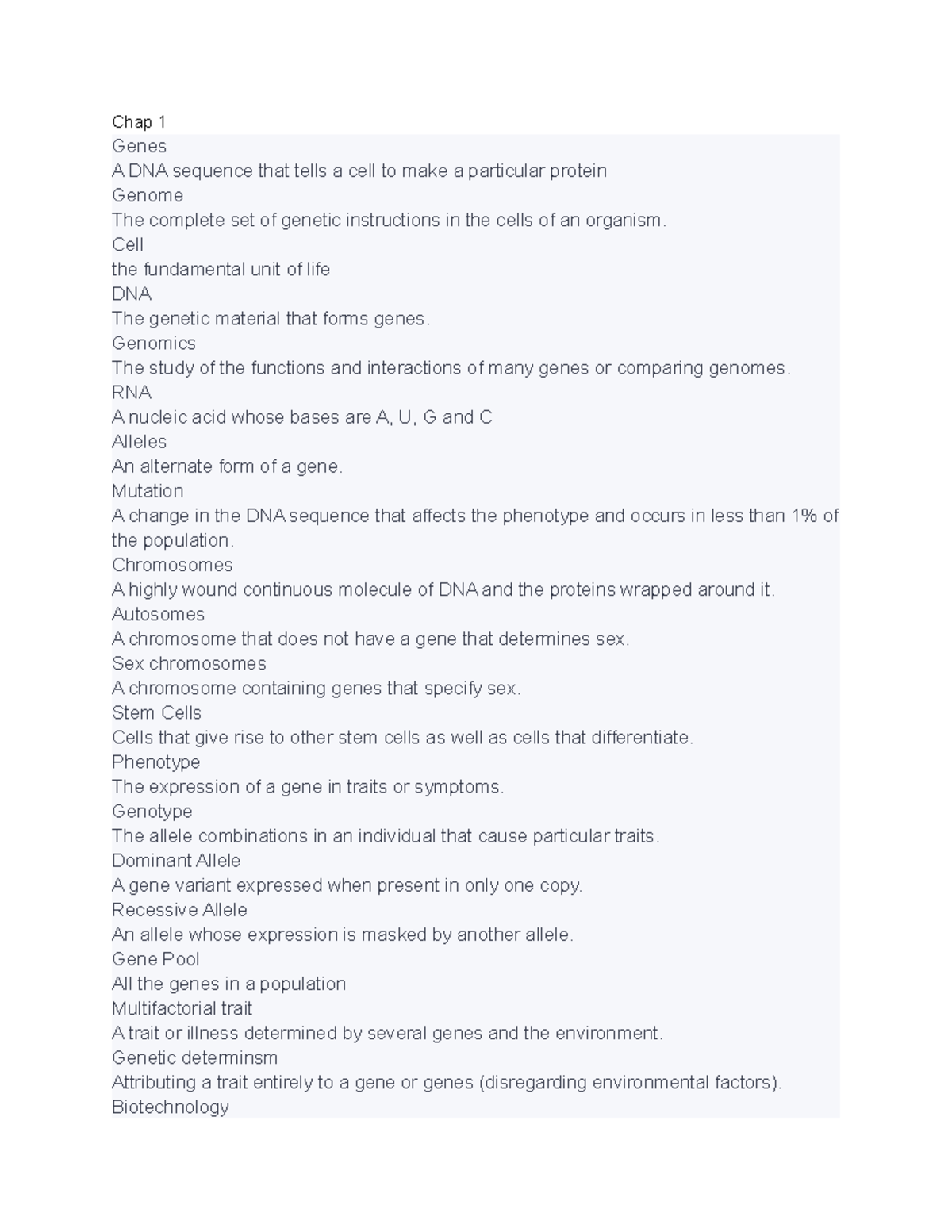 Genetics terms - the study of heredity and the variation of inherited ...