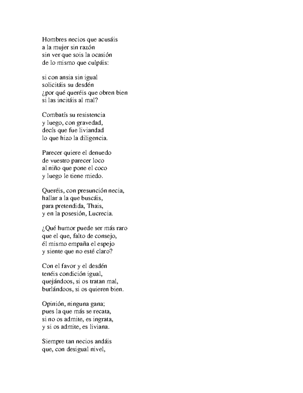 Hombres necios que acusáis- Sjidlc - Hombres necios que acusáis a la ...