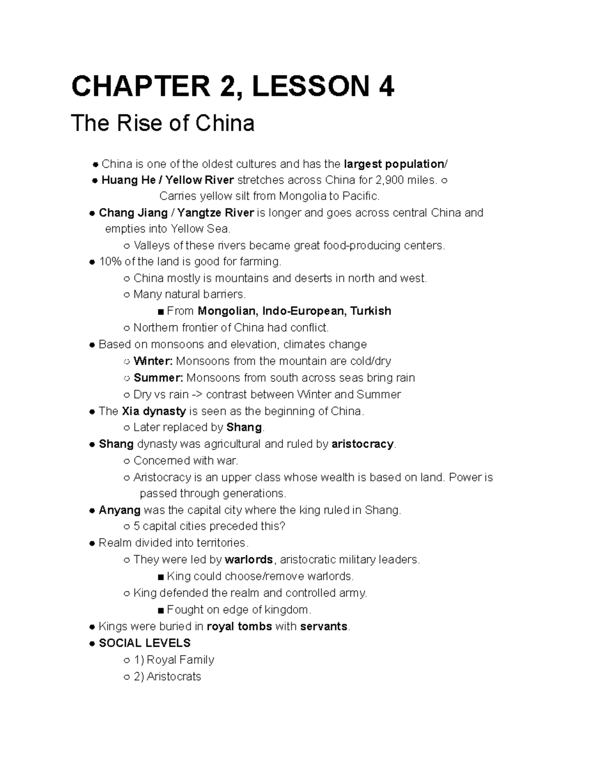 Rise of China - CHAPTER 2, LESSON 4 The Rise of China China is one of ...