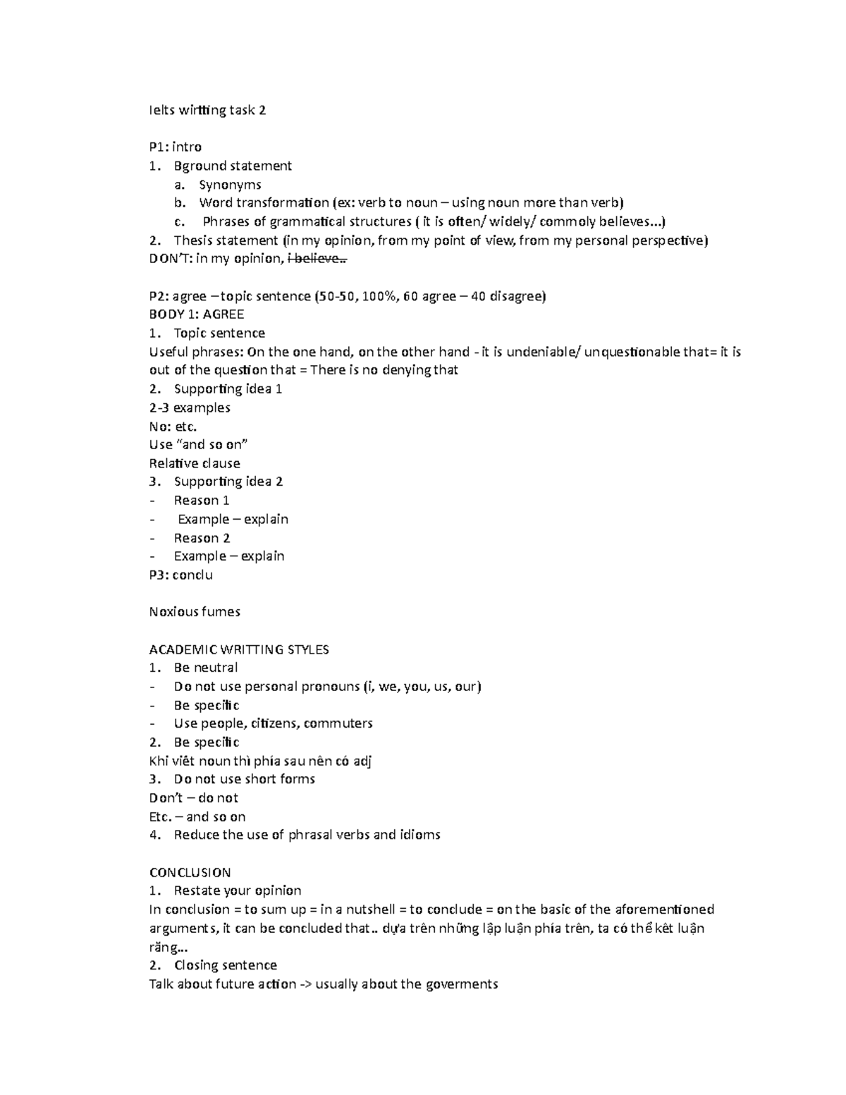 Writting lesson - note tiếng anh ielts - Ielts wirtting task 2 P1 ...