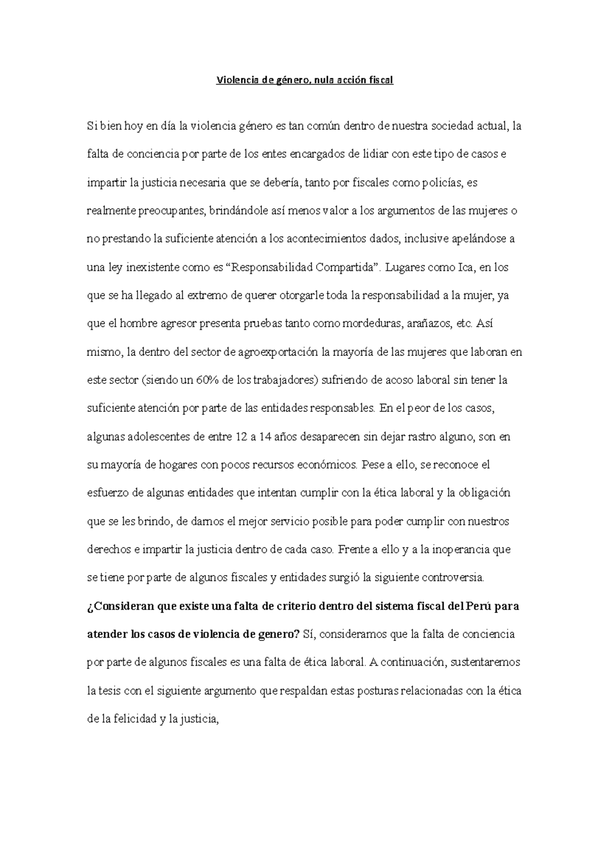 Introducción ética - vilolencia de género y la nula accion de las ...
