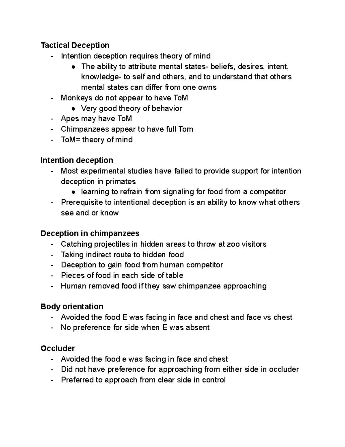 Beliefs and desires of chimpanzees - Tactical Deception - Intention ...