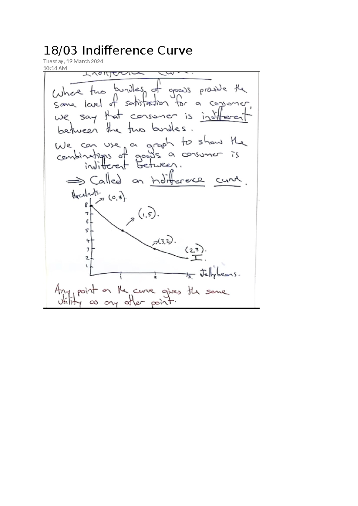 Economics Indifference Curve Notes - Micro economics - Indifference ...