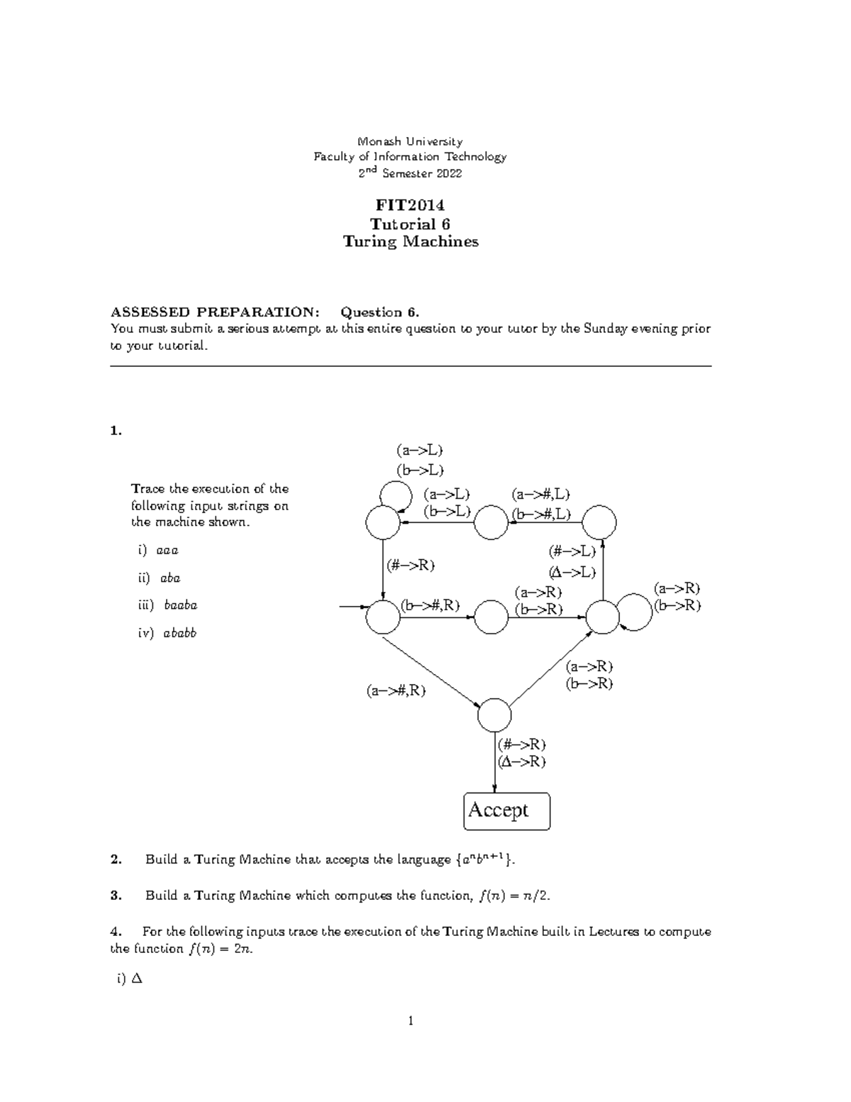 Tute6 - Monash University Faculty of Information Technology 2 nd Semester 2022 FIT Tutorial 6 ...