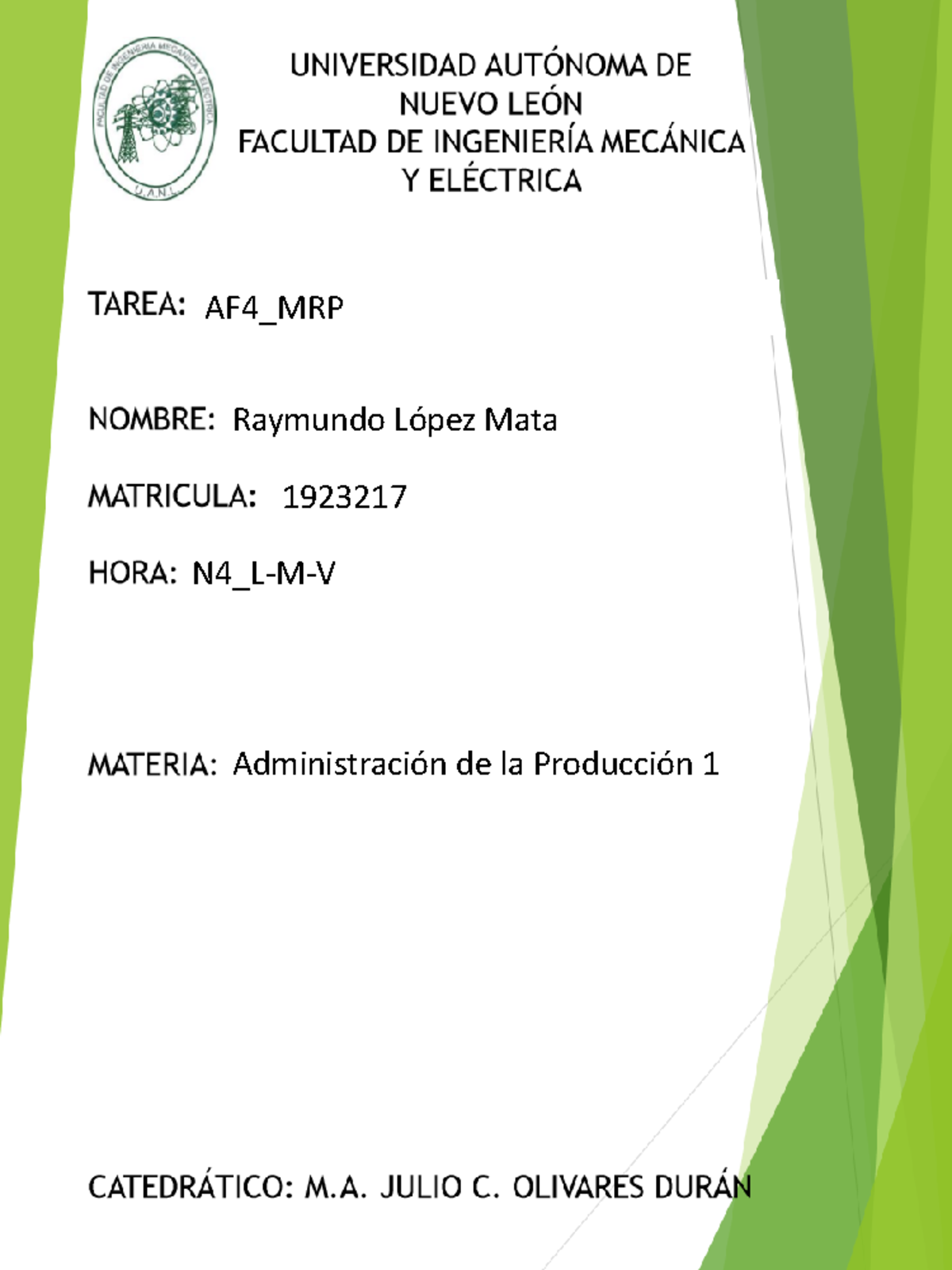 AF4 MRP - Material Requeriments Planning. - Administración de la ...