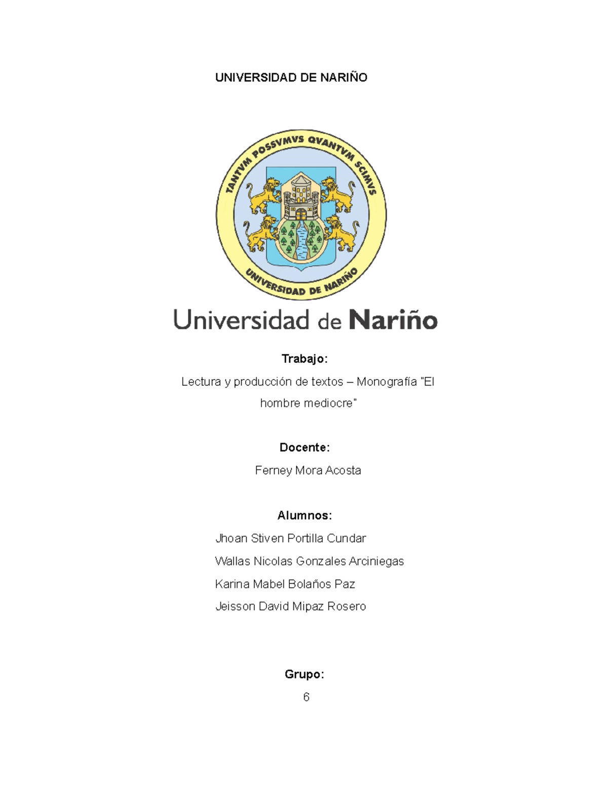 Monografia - El hombre mediocre - fisiología - Studocu