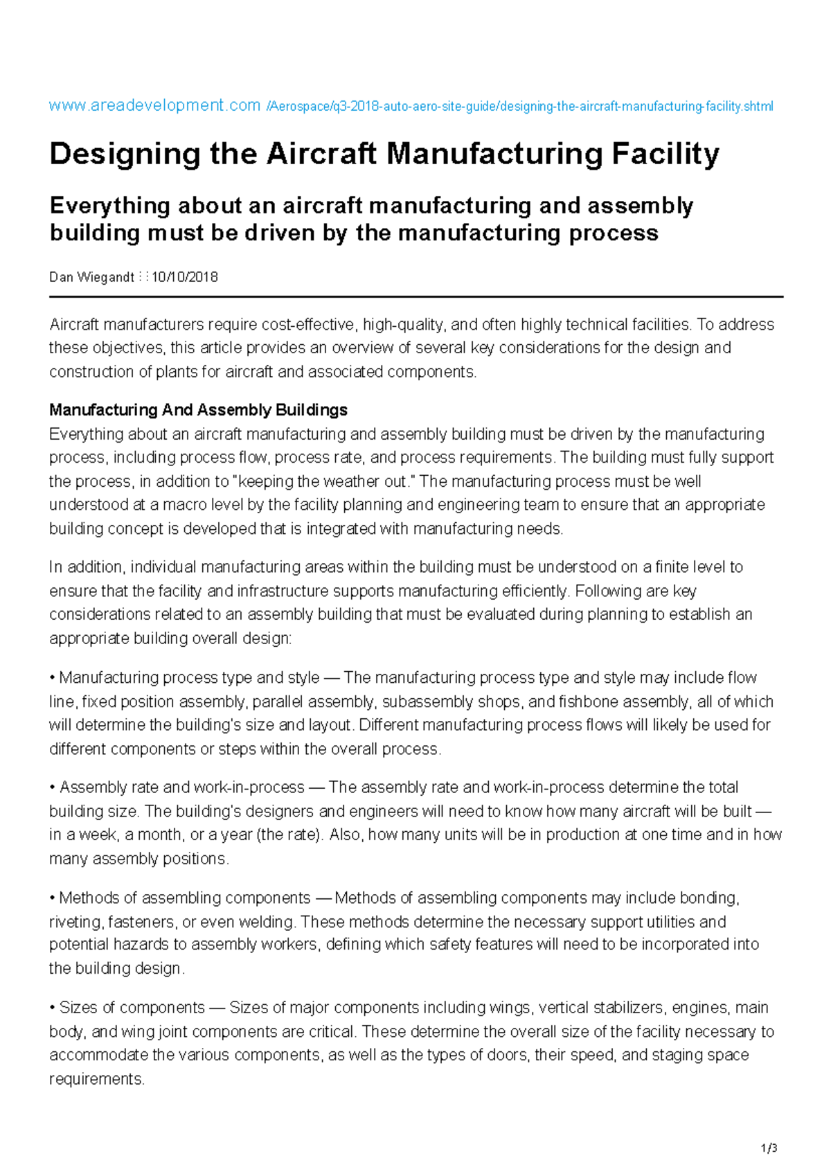 18-building design aerospace facility-2 - 1/ areadevelopment - Studocu