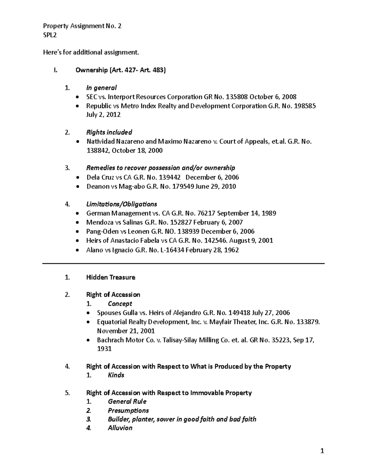 Property Assignment No Property Assignment No 2 Spl 1 Heres For Addional Assignment I