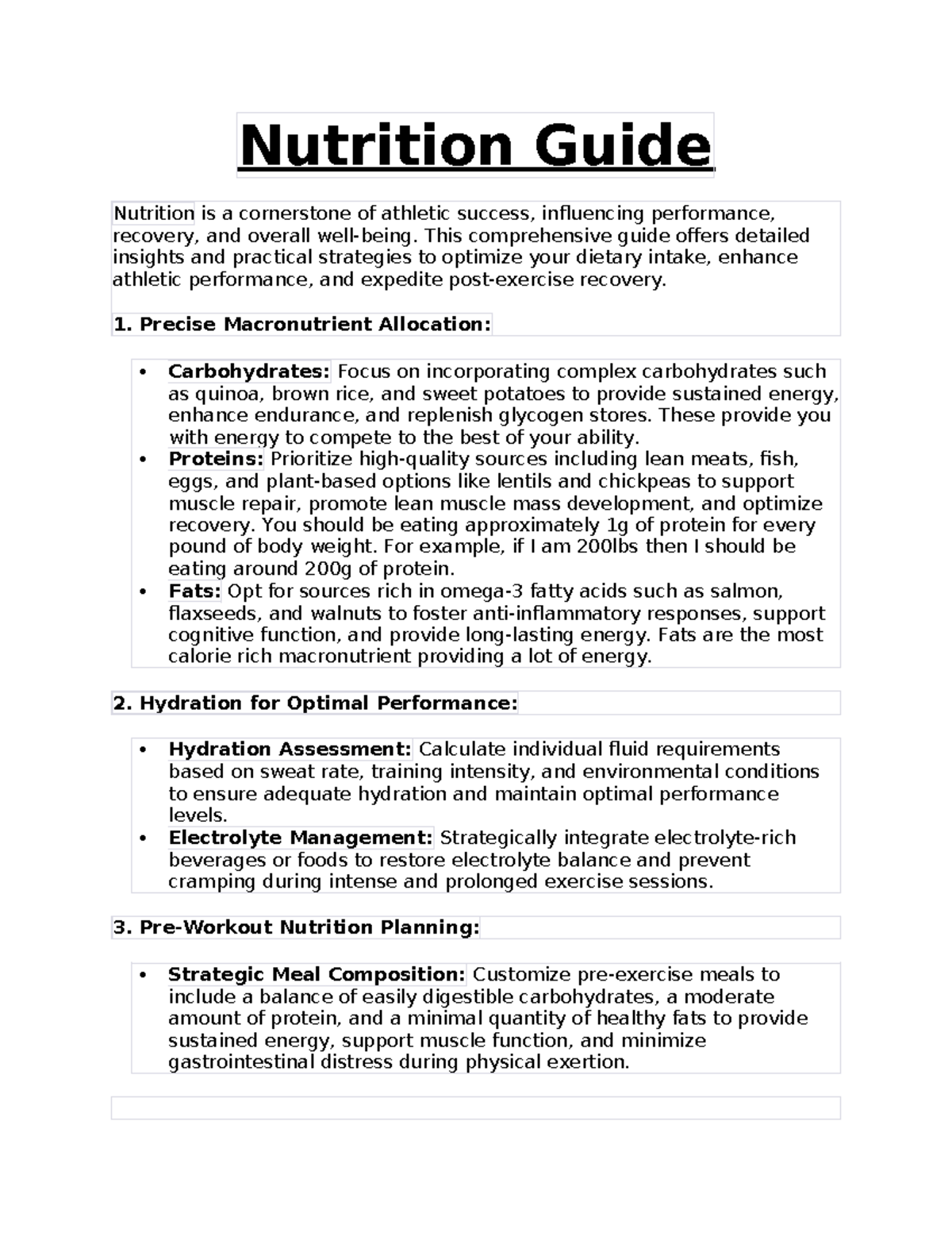 Nutrition-guide - Plan - Nutrition Guide Nutrition is a cornerstone of ...