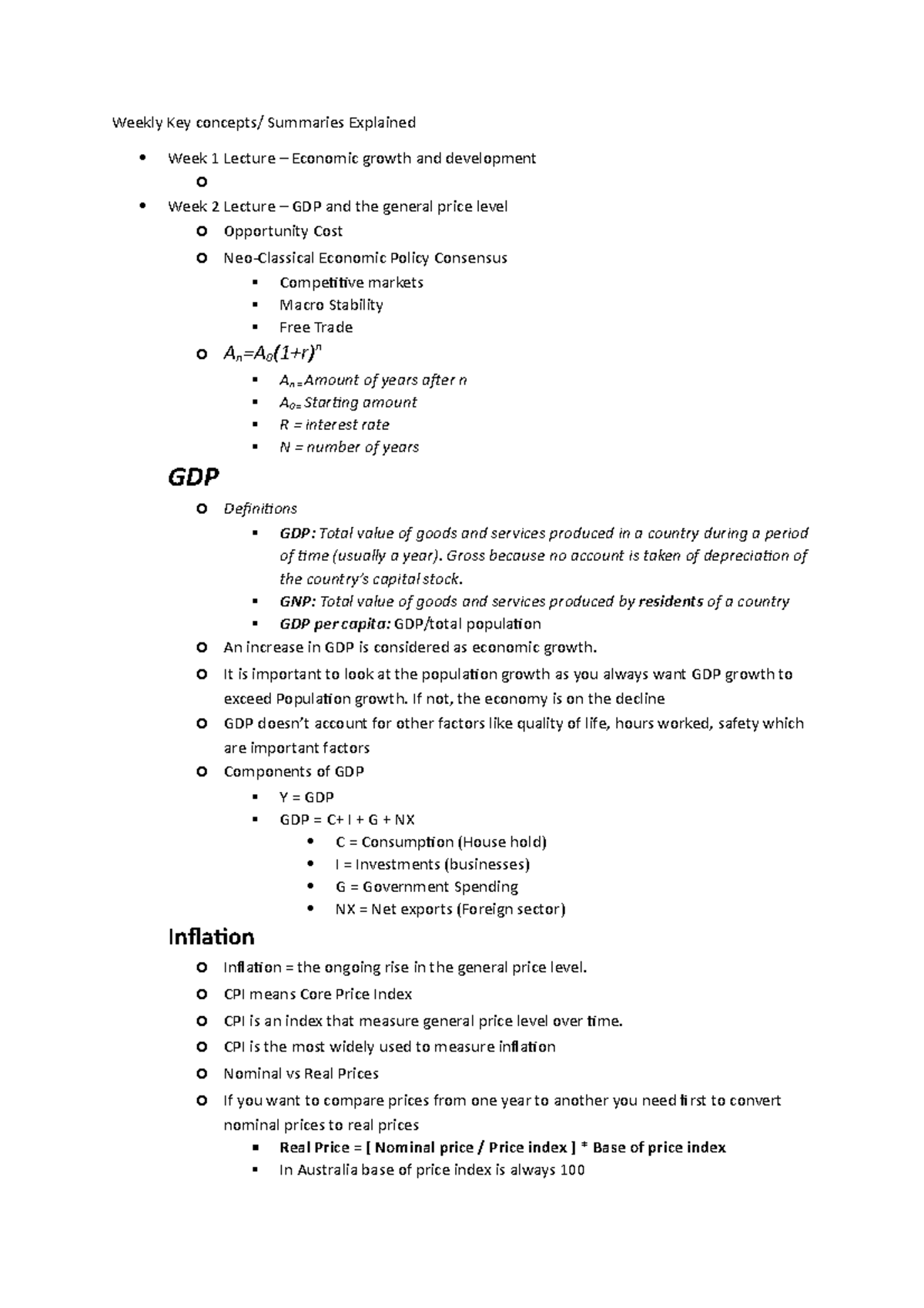 Lecture Week 1 Summary - Weekly Key Summaries Explained Week 1 Lecture ...