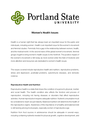 Women's Reproductive Health Issues - Women's Reproductive Health Issues ...