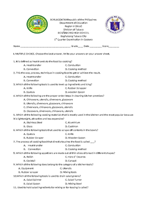 TVL SHS12 Cookery Q1 Module 1 Week 1 PDFni - TVL-SHS COOKERY ...