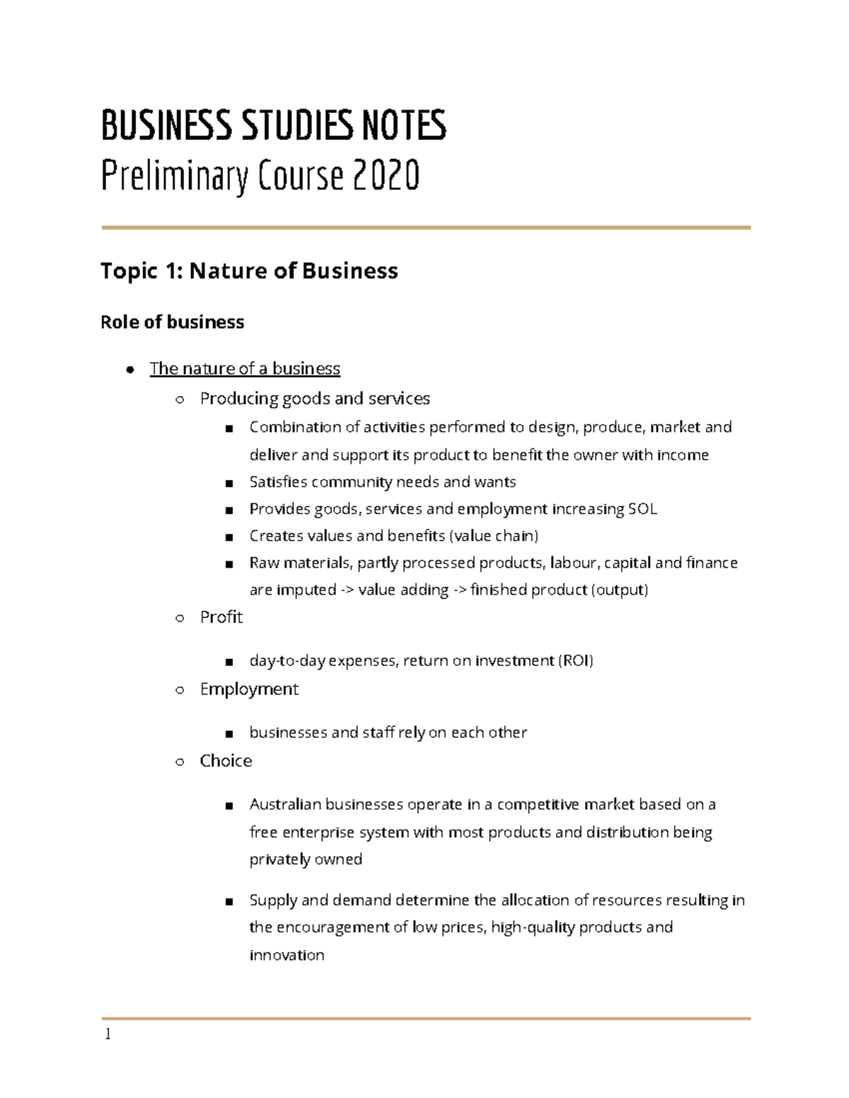 Business notes - Mr Botto - BUSINS STUDI NOT Preliminary Course 2020 ...