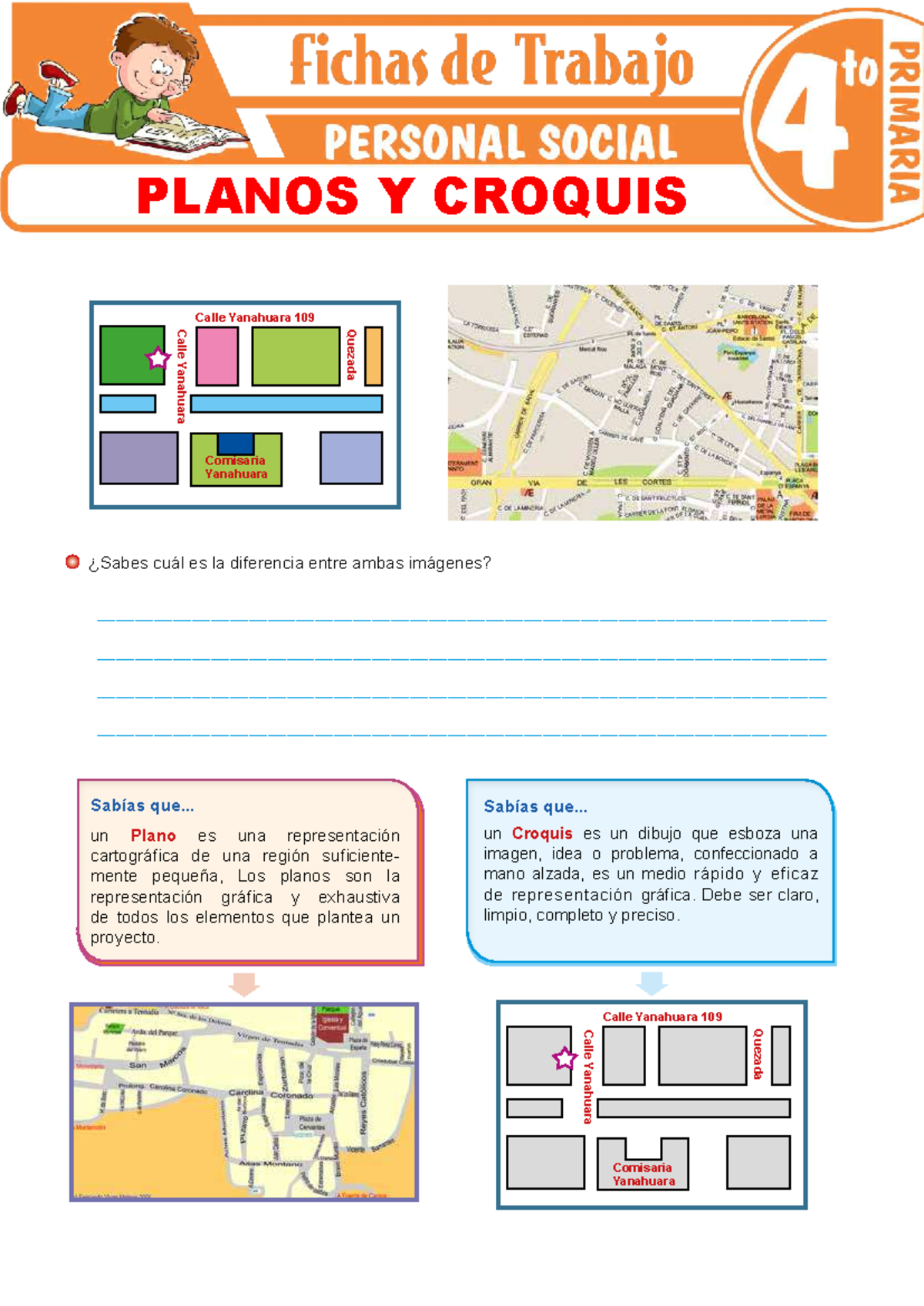 Planos y Croquis para Cuarto Grado de Primaria - ¿Sabes cuál es la ...